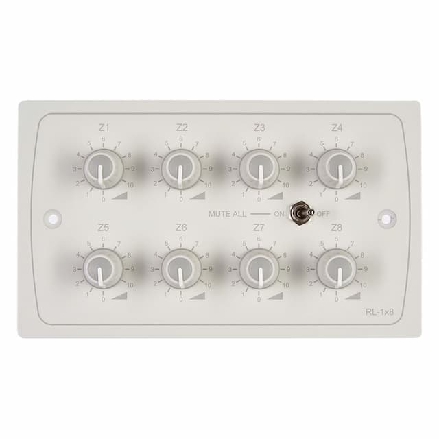 Cloud RL-1x8 Remote Volume Level Control Plate (White) | Audiologic