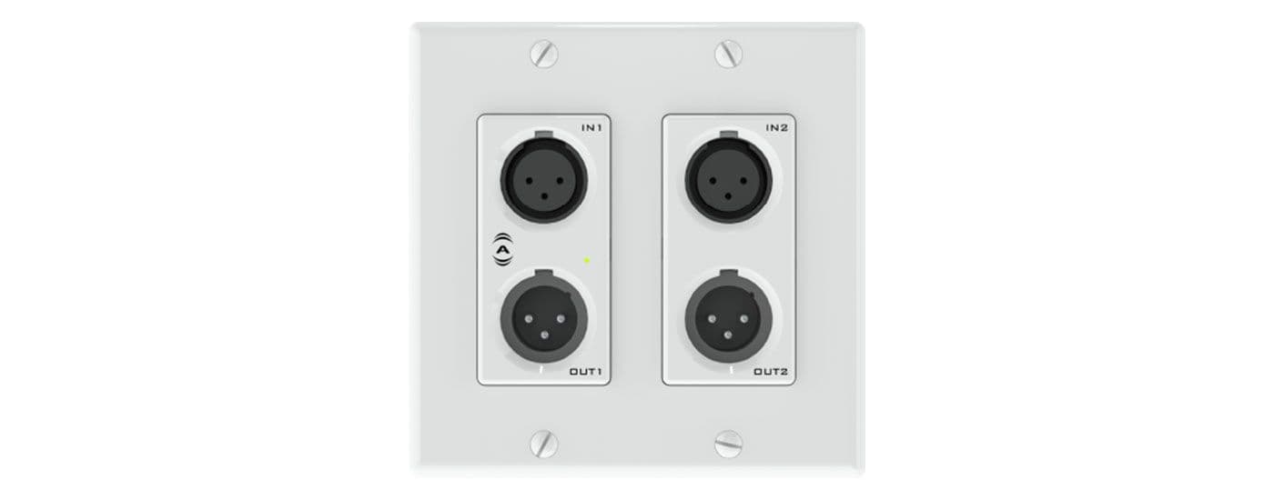 Attero Tech null unDX2IO+ Dante/AES67 network audio wallplate | Audiologic